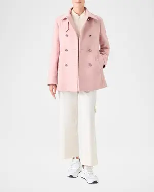 Akris Felted Wool Double-breasted Peacoat