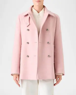 Akris Felted Wool Double-breasted Peacoat