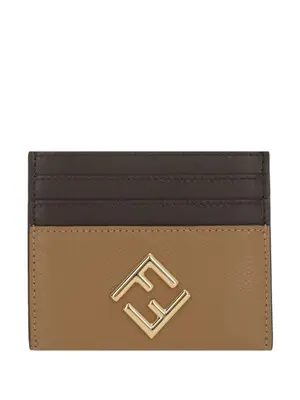 Fendi Ff Diamonds Leather Card Case - Brown