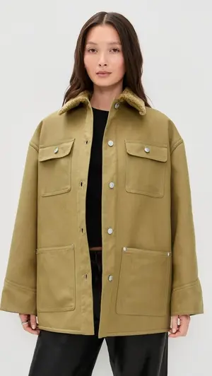 Nanushka Zonta Jacket - Yellow Khaki