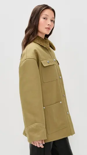 Nanushka Zonta Jacket - Yellow Khaki