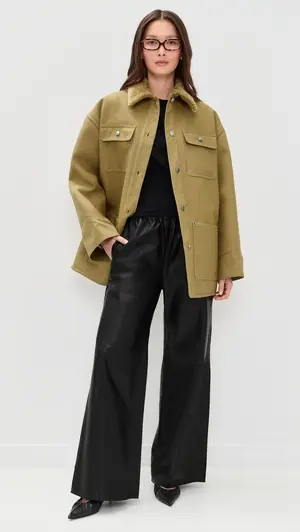 Nanushka Zonta Jacket - Yellow Khaki