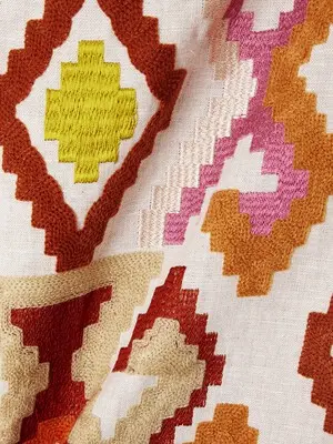MARTA FERRI Santorini Embroidered Midi Skirt