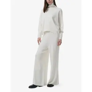 LEEM Elasticated-waist Wide-leg Knitted Trousers