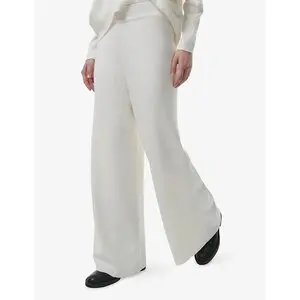 LEEM Elasticated-waist Wide-leg Knitted Trousers