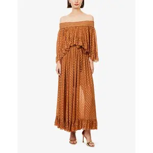 Zimmermann Off-shoulder Woven Maxi Dress