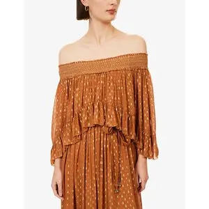 Zimmermann Off-shoulder Woven Maxi Dress