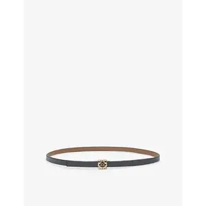 Loewe Anagram Branded-buckle Leather Belt - Mocha/slate