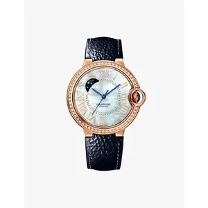 CARTIER Ballon Bleu 18ct Rose-gold And Diamond Automatic Watch - Yellow Gold