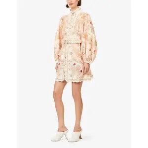 Zimmermann Daylight Belted Linen Mini Dress