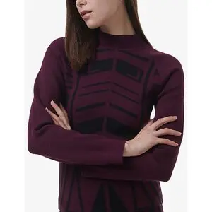 LEEM Geometric Slim-fit Knitted Top