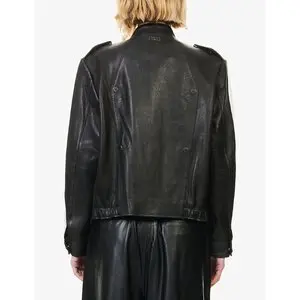 TEAM WANG DESIGN Open-front Leather Jacket