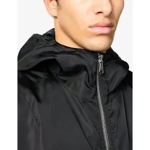 COLE BUXTON Woven Hooded Windbreaker Jacket - Black