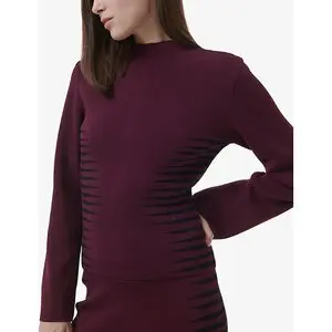 LEEM Jacquard Slim-fit Knitted Top