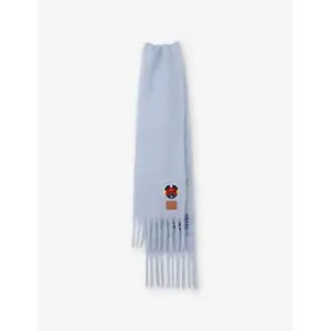 Loewe Futurist Cat Wool-blend Scarf - Baby Blue