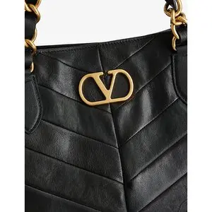 Valentino Garavani Laseine Leather Tote Bag - Nero