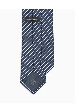 Giorgio Armani Silk And Cotton Jacquard Tie - Blue