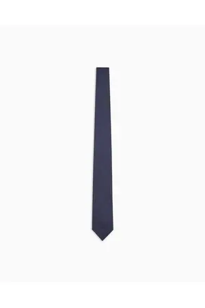 Giorgio Armani Pure Silk Neck Tie With Micro Polka-dot Jacquard - Blue