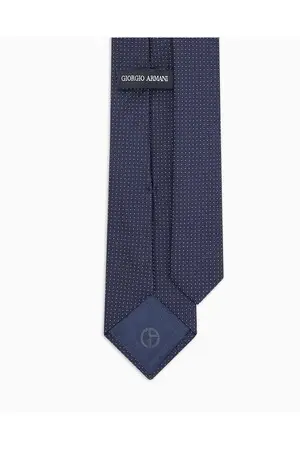 Giorgio Armani Pure Silk Neck Tie With Micro Polka-dot Jacquard
