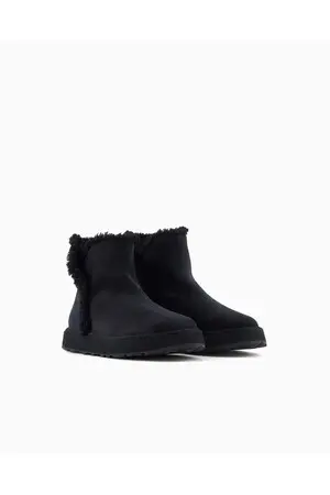 Giorgio Armani Neve Suede And Sheepskin Ankle Boots