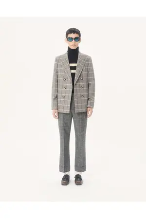 Valentino Garavani Double-breasted Wool Jacket With Check Pattern