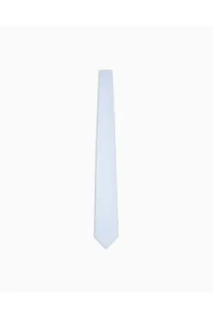 Emporio Armani Textured Pure Silk Neck Tie - Blue