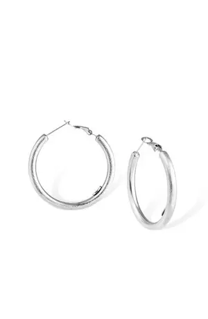RETRO CHIC Hoop Earrings - Silver