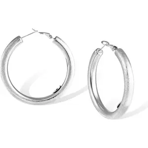 RETRO CHIC Hoop Earrings - Silver