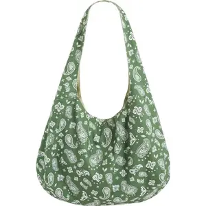 LOST PATTERN Paisley Cotton Hobo Shoulder Bag - Sagebrush Green