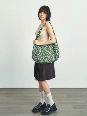 LOST PATTERN Paisley Cotton Hobo Shoulder Bag - Sagebrush Green