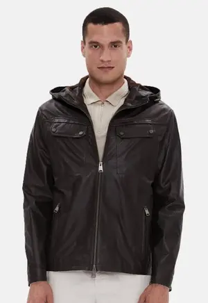 FURNIQ UK Horace Leather Jacket - Brown