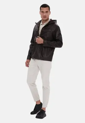 FURNIQ UK Horace Leather Jacket - Brown