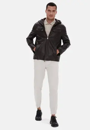 FURNIQ UK Horace Leather Jacket - Brown