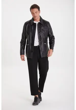 FURNIQ UK Patterned Leather Jacket