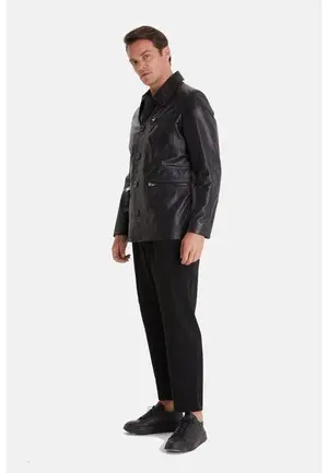FURNIQ UK Patterned Leather Jacket