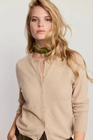 The Shirt By Rochelle Behrens Cashmere Crew Neck Sweater - Camel