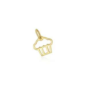THE LOVERY FINE JEWELRY Mini Gold Cupcake Charm - Yellow Gold