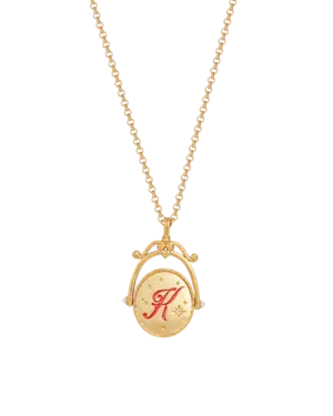 FABLE ENGLAND K Initial Kalmia Spinner Chain Necklace - Gold