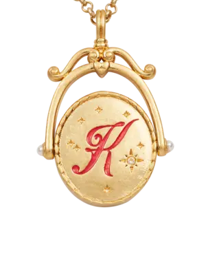 FABLE ENGLAND K Initial Kalmia Spinner Chain Necklace