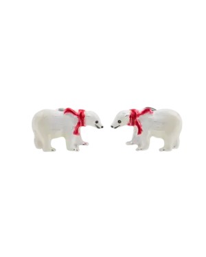 FABLE ENGLAND Cosy Polar Bear Stud Earrings - Silver