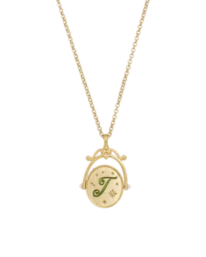 FABLE ENGLAND J Initial Spinner Chain Necklace - Gold