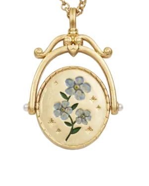FABLE ENGLAND Initial Forget-me-not Spinner Chain Necklace