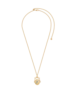 FABLE ENGLAND Initial Forget-me-not Spinner Chain Necklace
