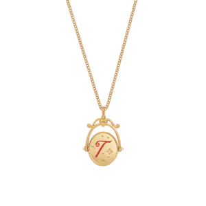 FABLE ENGLAND T Initial Tulip Spinner Chain Necklace - Gold