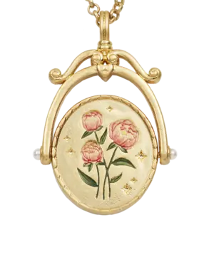 FABLE ENGLAND P Initial Peony Spinner Chain Necklace