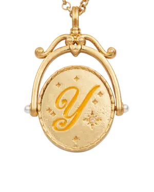 FABLE ENGLAND Y Initial Yarrow Spinner Chain Necklace