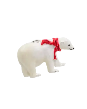 FABLE ENGLAND Polar Bear Enamel Brooch