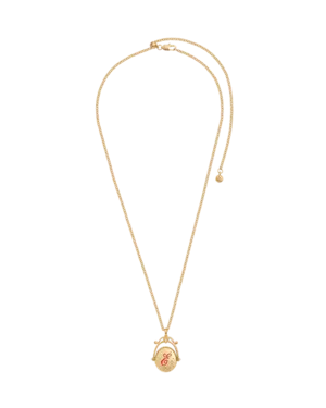 FABLE ENGLAND E Initial Echinacea Spinner Chain Necklace