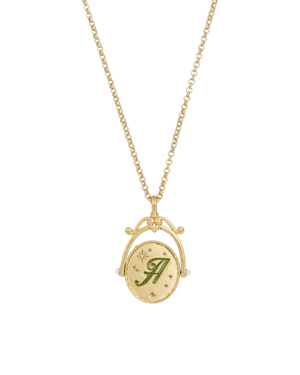 FABLE ENGLAND Initial Anemone Spinner Chain Necklace - Gold