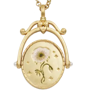 FABLE ENGLAND Initial Anemone Spinner Chain Necklace